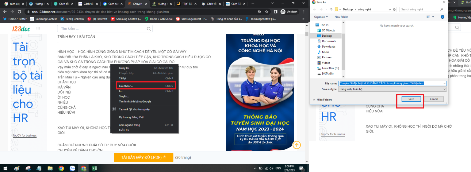 7 bước tải tài liệu trên 123doc.net miễn phí chi tiết từ A - Z